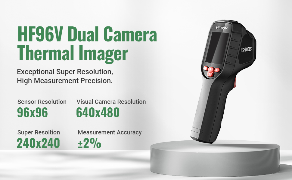 HF96V thermal camera with visual camera, 240 * 240 super-resolution, 96 x 96 infrared resolution ...